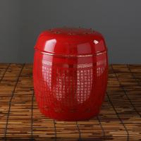 China Ceramic Adult Urns Red Gold Traditional Style OEM Wholesale for sale