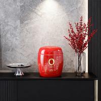 China Ceramic Adult Urns Red Gold Traditional Style OEM Wholesale for sale