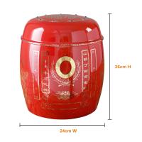 China Ceramic Adult Urns Red Gold Traditional Style OEM Wholesale for sale