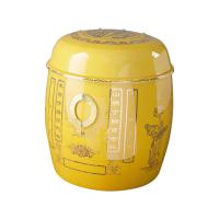 China Ceramic Adult Urns Yellow Gold Traditional Style OEM Wholesale for sale