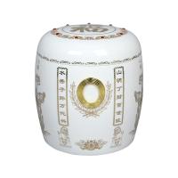 China Ceramic Adult Urns White Gold Traditional Style OEM Wholesale for sale