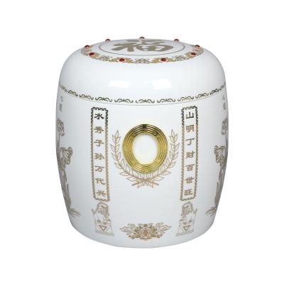 China Ceramic Adult Urns White Gold Traditional Style OEM Wholesale for sale