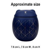 China Ceramic Pet Urns Navy Cat Shape Gold Lines OEM Wholesale for sale