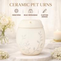 China Cute Cat Shaped Ceramic Pet Urn Memorial Ashes Jar Wholesale for sale