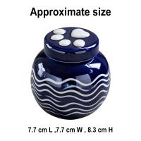 China Ceramic Pet Urns Navy Wave Design Paw Lid OEM Wholesale for sale