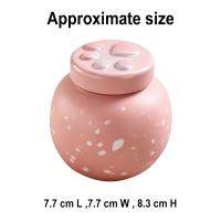 China Ceramic Pet Urns Pink Speckled Paw Heart Lid OEM Wholesale for sale