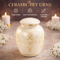 China Ceramic Pet Urns Low MOQ Fast Sample Custom Artwork for sale