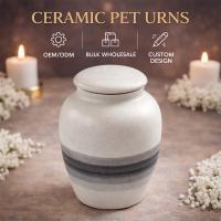 China Ceramic Pet Urns Neutral Two-Tone Best Seller B2B for sale