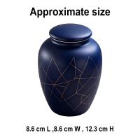 China Ceramic Pet Urns Navy Matte Gold Line Design OEM Wholesale for sale