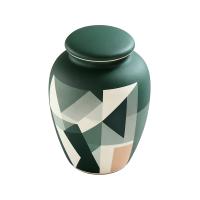 China Ceramic Pet Urns Custom Artwork Color Block Collection for sale