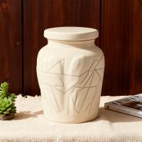 China Ceramic Pet Urns Custom Line Pattern Artwork OEM/ODM for sale