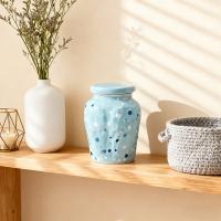 China Ceramic Pet Urns Cute Blue Speckle Design B2B Supplier for sale