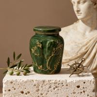 China Premium Ceramic Pet Urns in Green for Businesses for sale