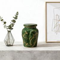 China Premium Ceramic Pet Urns in Green for Businesses for sale