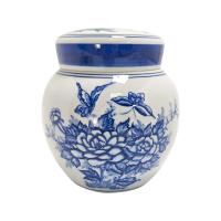 China Ceramic Pet Urns Blue White Floral Butterfly OEM Wholesale for sale