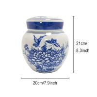 China Ceramic Pet Urns Blue White Floral Butterfly OEM Wholesale for sale