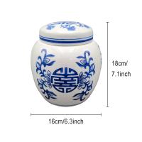 China Ceramic Pet Urns Bulk Supply Classic Blue Floral Export Ready for sale