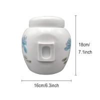 China Ceramic Pet Urns Glossy White With Floral Accents B2B for sale