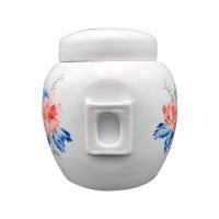 China Ceramic Pet Urns White Red Blue Floral Glossy OEM Wholesale for sale