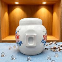 China Ceramic Pet Urns White Red Blue Floral Glossy OEM Wholesale for sale