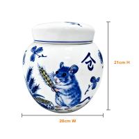 China Ceramic Pet Urns with Cute Blue Mouse Design for Pets for sale
