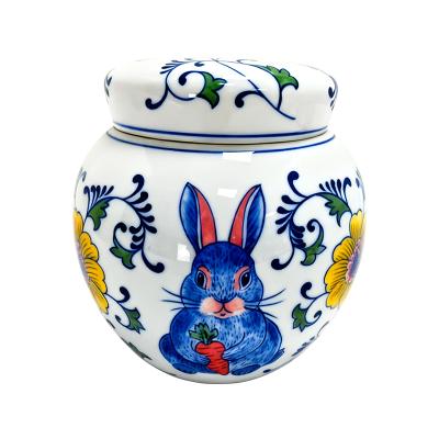 China Charming Ceramic Pet Urns with Rabbit Design for sale