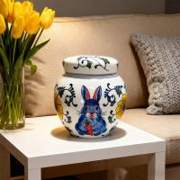 China Charming Ceramic Pet Urns with Rabbit Design for sale