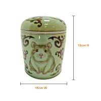 China Collectible Ceramic Pet Urns with Hand-Painted Art for sale