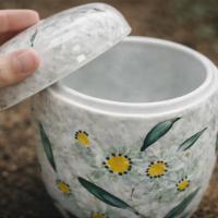 China Elegant Floral Ceramic Pet Urns for Wholesale Retail for sale
