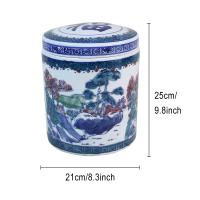 China Blue And White Ceramics Pet Urn Scenic Landscape OEM for sale