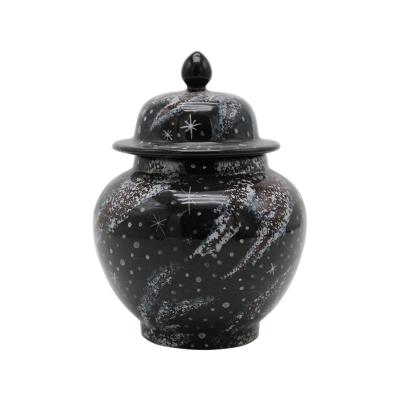 China Ceramic Jars Black Galaxy Pet Urn OEM Wholesale for sale