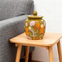 China Ceramic Jars Colorful Floral Pet Urn OEM Wholesale for sale