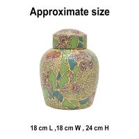 China Ceramic Jars Vintage Floral Design Memorial Urn Bulk for sale