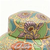 China Ceramic Jars Vintage Floral Design Memorial Urn Bulk for sale