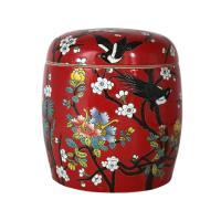China Ceramic Jars Glossy Red Pattern Pet Urn Bulk Supply for sale
