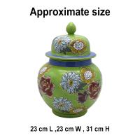 China Ceramic Jars Green Floral Pet Urn OEM Wholesale for sale