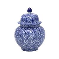 China Ceramic Jars Giftable Blue Speckle Urn Boutique Collection for sale