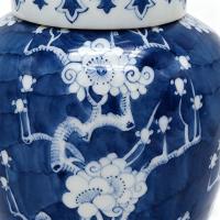 China Ceramic Jars Navy Blue White Floral Pet Urn OEM Wholesale for sale