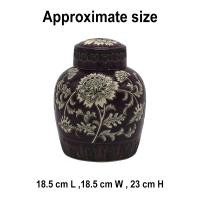 China Ceramic Jars Black Floral Pet Urn OEM Wholesale for sale