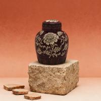 China Ceramic Jars Black Floral Pet Urn OEM Wholesale for sale