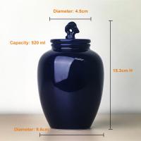 China Ceramic Jars Navy Blue Glossy Tea Storage Canister for sale