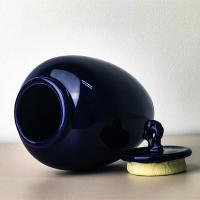 China Ceramic Jars Navy Blue Glossy Tea Storage Canister for sale