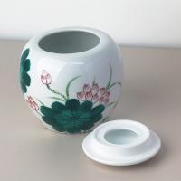 China Ceramic Jars Floral Tea Canister with Lid OEM Wholesale for sale