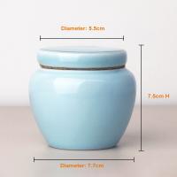 China Ceramic Jars Sky Blue Glossy Tea Canister with Lid for sale