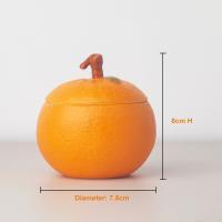 China Ceramic Jars Orange Fruit Shape Storage Canister with Lid for sale