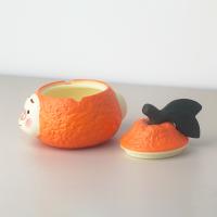 China Ceramic Jars Kawaii Orange Jar for Desk Small Items for sale