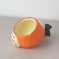 China Ceramic Jars Kawaii Orange Jar for Desk Small Items for sale