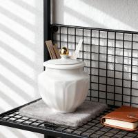 China Ceramic Jars Giftable White Canister Gold Accent Wholesale for sale