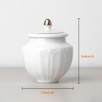 China Ceramic Jars Giftable White Canister Gold Accent Wholesale for sale