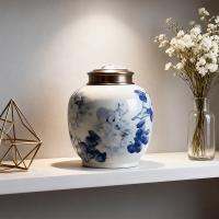 China Ceramic Jars White Blue Flower Storage Canister OEM for sale